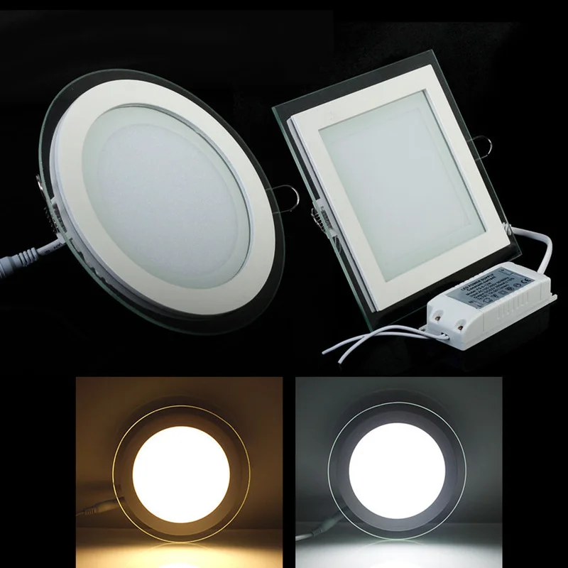 6000K 3000K 4000K Glass LED Downlight 6W 9W 12W 18W Recessed LED ...