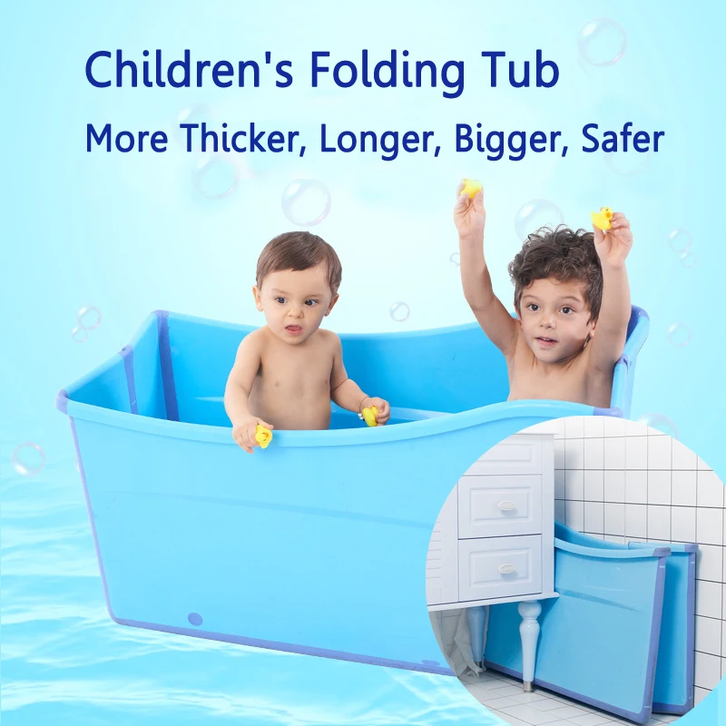 Large Size Folding Insulated Bath Tub for Children Thicken Solid Pink ...
