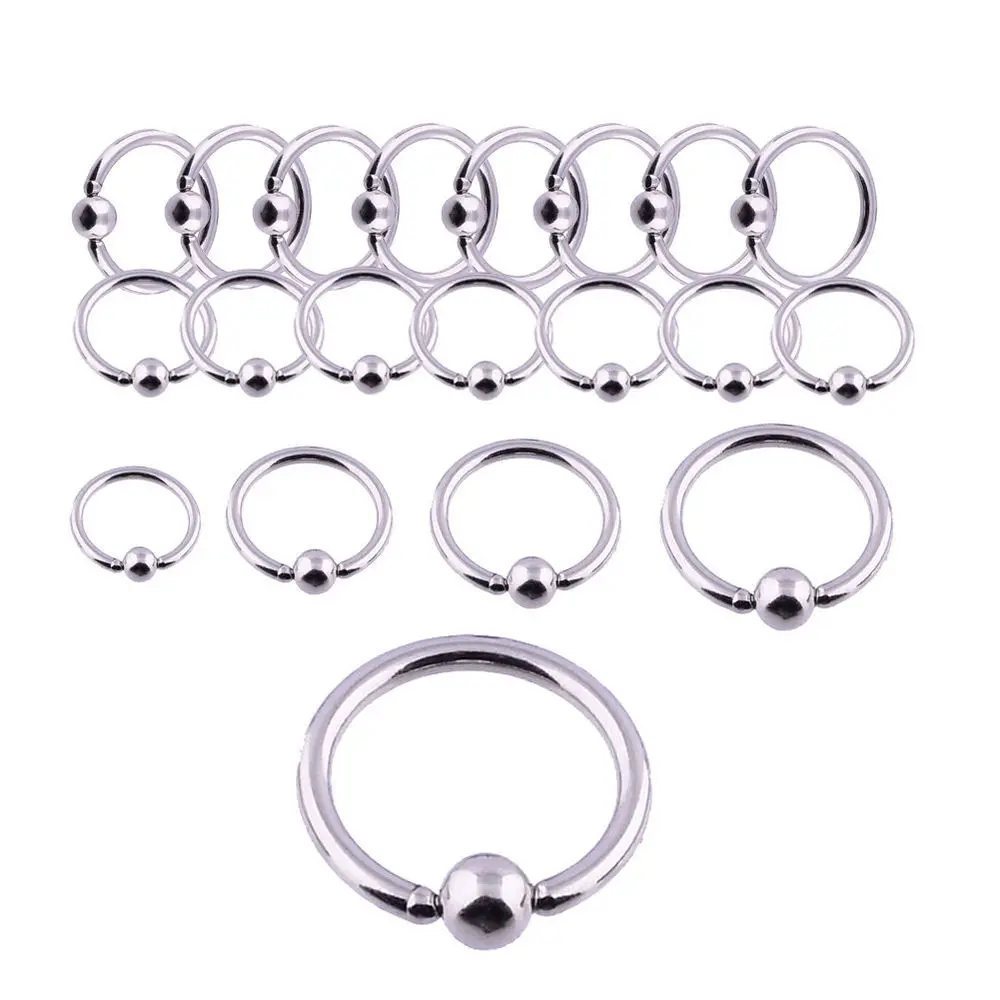 20pcs Stainless Steel Ball Closure Ring BCR CBR Captive Beads Ring ...