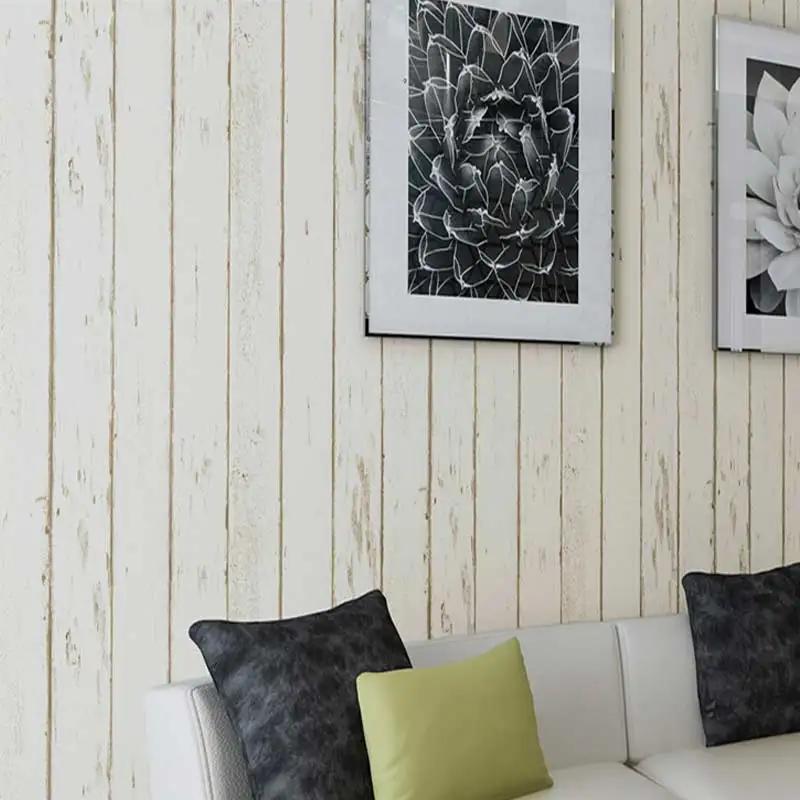 White Rustic Wood Wallpaper