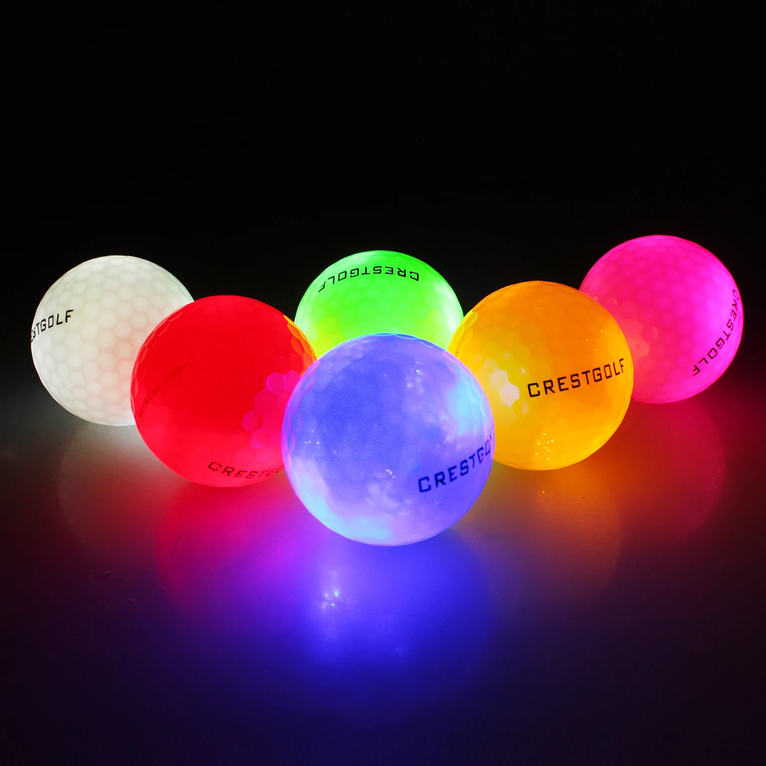 (10 Pack) Crestgolf Flashing Glowing Golf Ball,Night Glow Flash Light ...