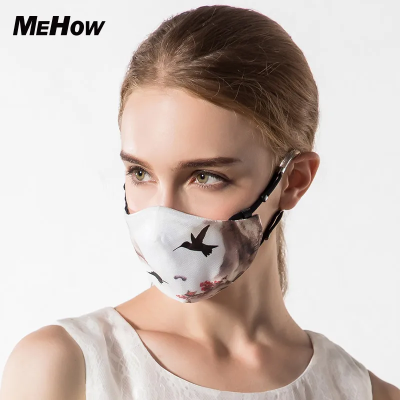 Fashion MeHow Silicone Rubber Mouth Mask Women Retro Pattern PM2.5 ...