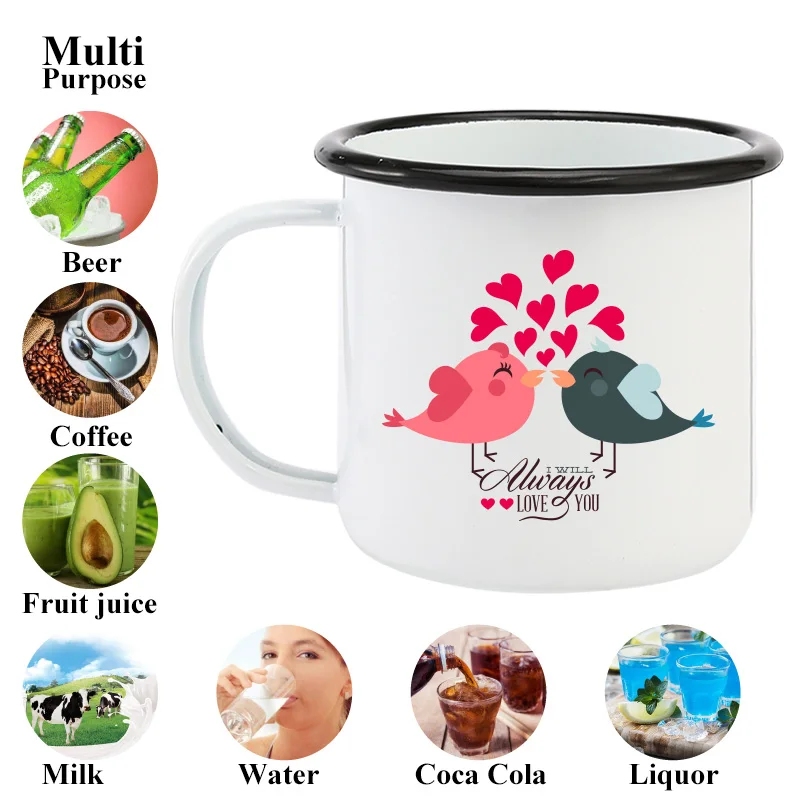 Office Home Coffee Dual Purpose Tea Mugs Simple Black Border Black and ...