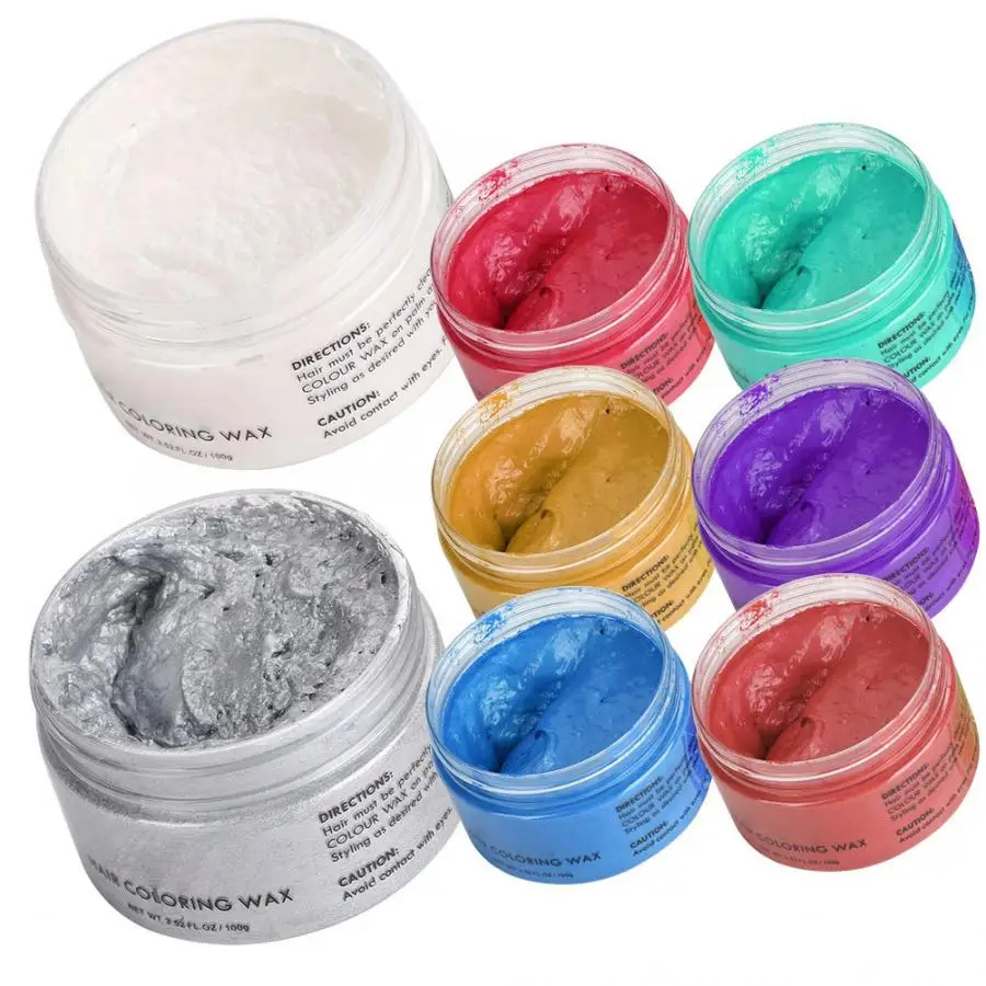8 Colors Disposable Hair Color Wax Coloring Mud Clay Styling Modeling ...