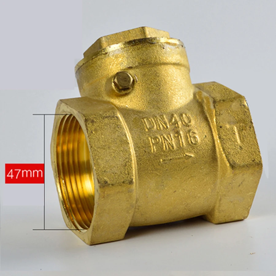 DN40 G1 1/2" BSPP Female Thread Brass Swing Check Valve One Way ...