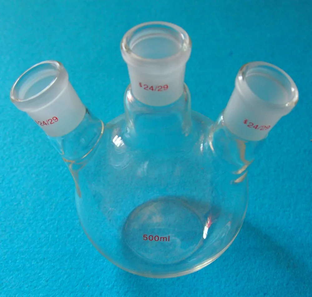 500ml-3-neck-24-29-Flat-Bottom-Glass-Flask-Lab-Boiling-Bottle-New ...