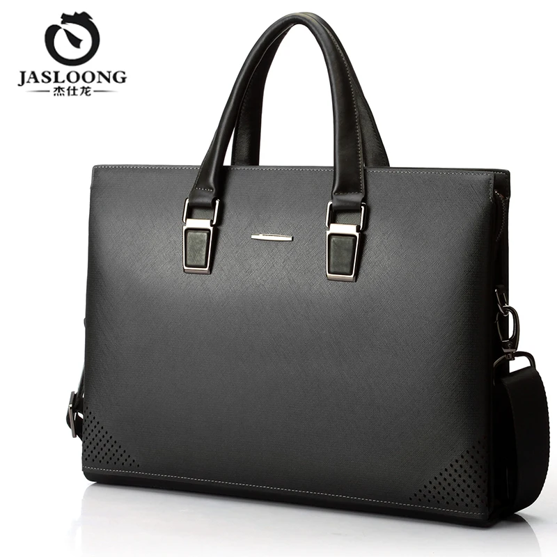 JASLOONG Business Genuine Leather Men Briefcase with Brand Designer ...