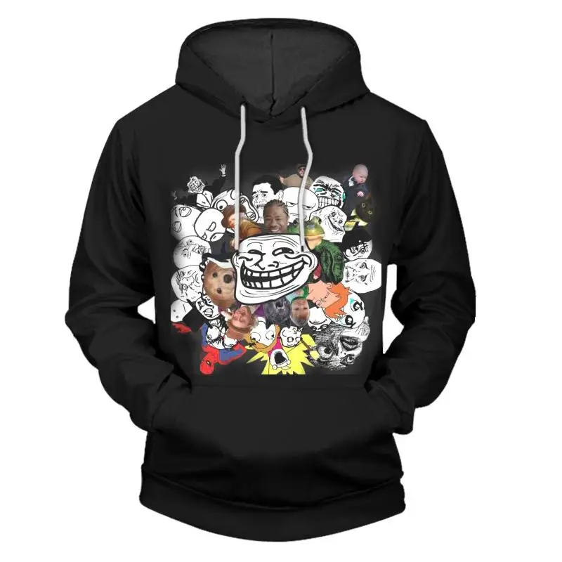 Hot 2018 Hoodie Sweatshirt Pullover 6xl Oversized O Neck Hooded Meme 3d Printed Hoodies Men