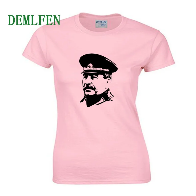 New USSR Stalin In Uniform Print T shirt Summer Women Short Sleeve O ...