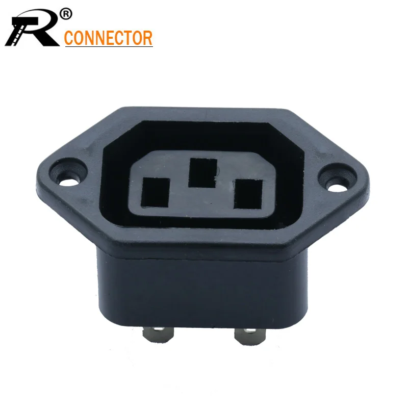 10pcs/lot AC Power Supply Connector AC Female Jack Socket 3 Pins IEC320 ...