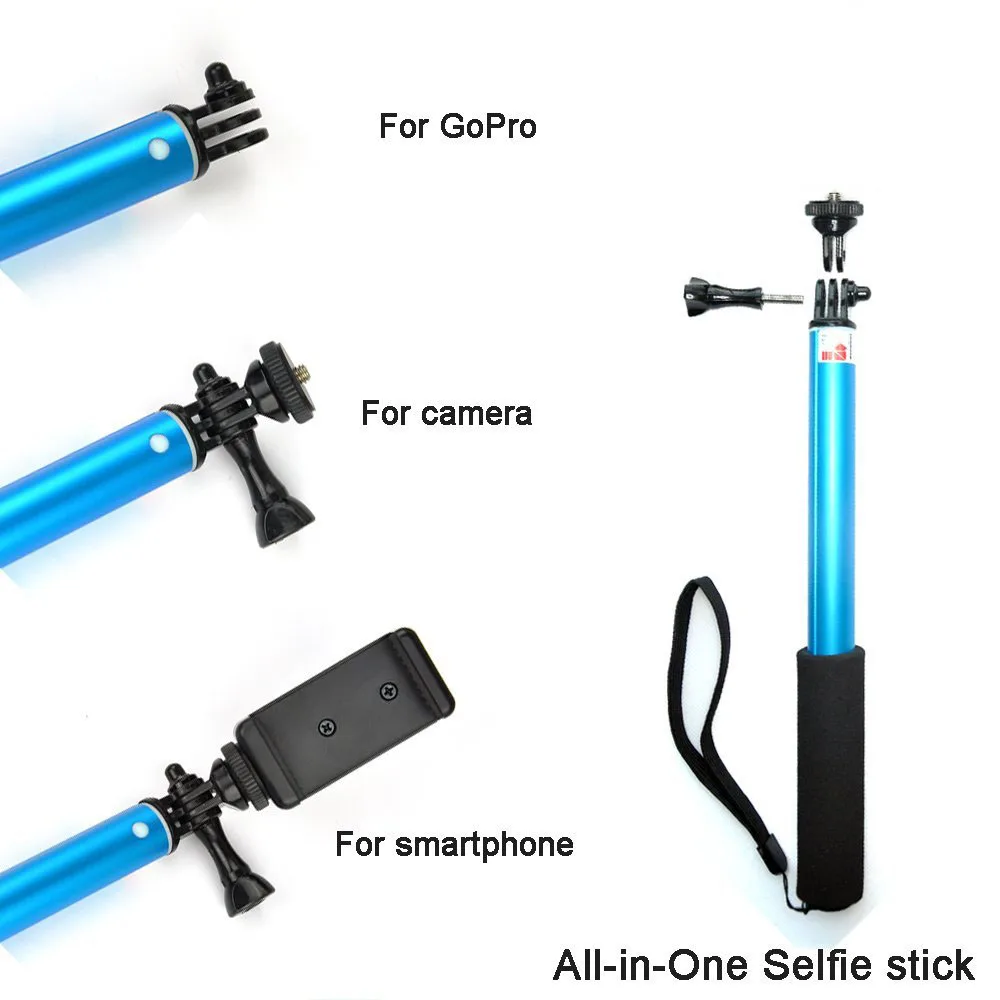 New for Gopro Aluminum Extendable Pole Telescoping Handheld Monopod ...