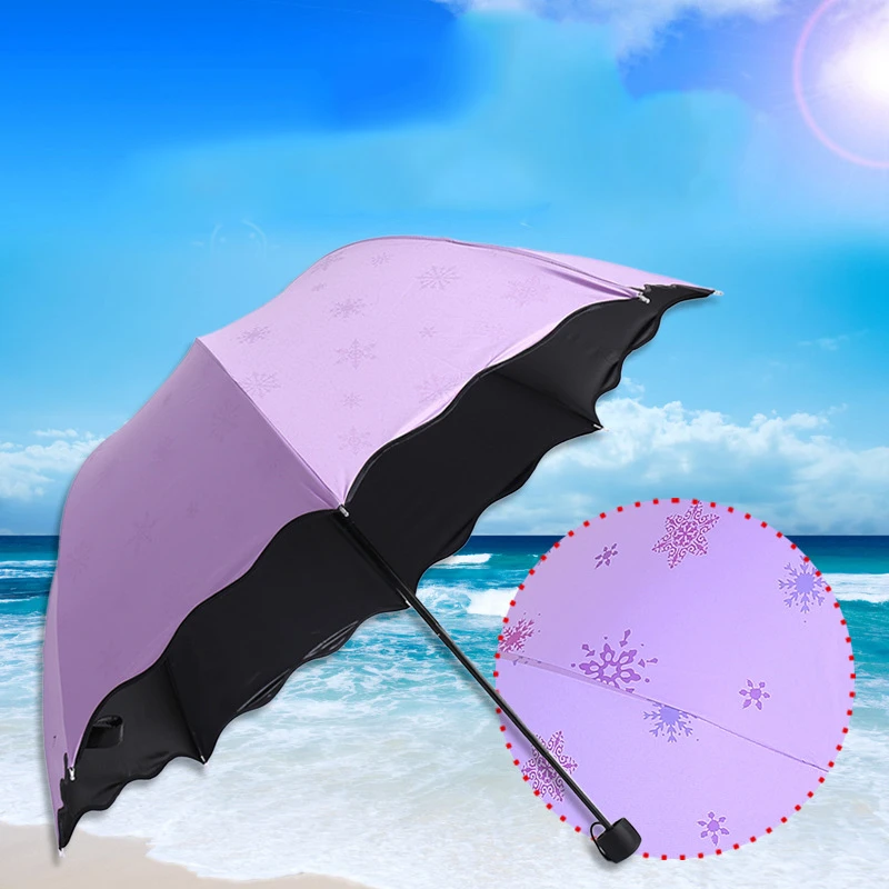 Oil Painting Polyester Umbrella Sun Large UV Protection Large Flower ...