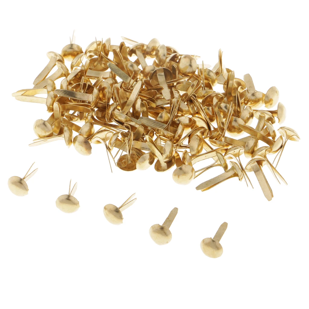200pcs 6mm Gold Metal Split Pins Brads Diy Paper Fasteners For ...