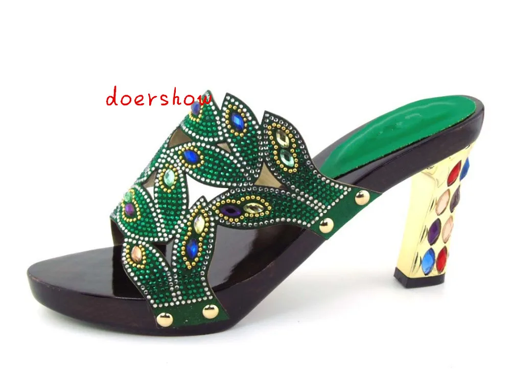 doershow Special Design African Slippers Shoes Womens Luxury Diamond ...