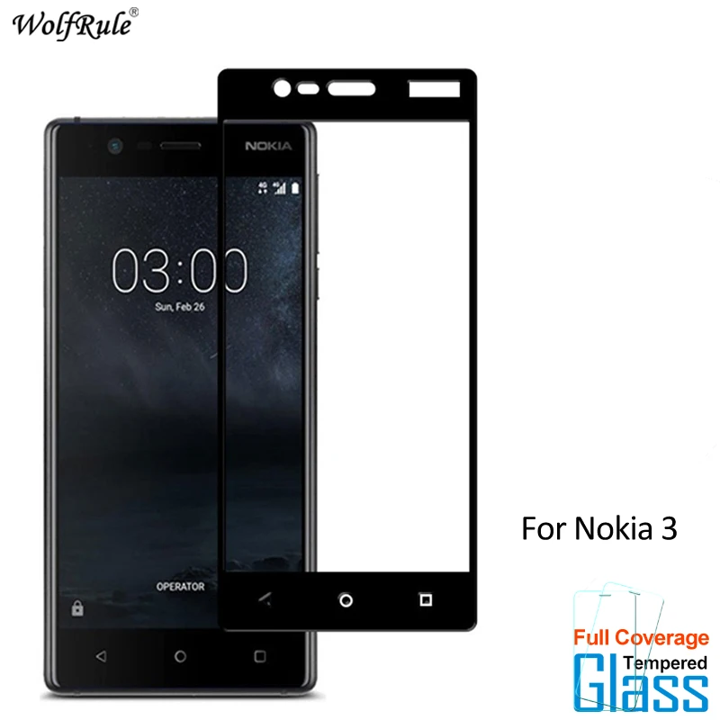 Wolfrule 2pcs Glass For Nokia 3 Screen Protector Tempered Glass For