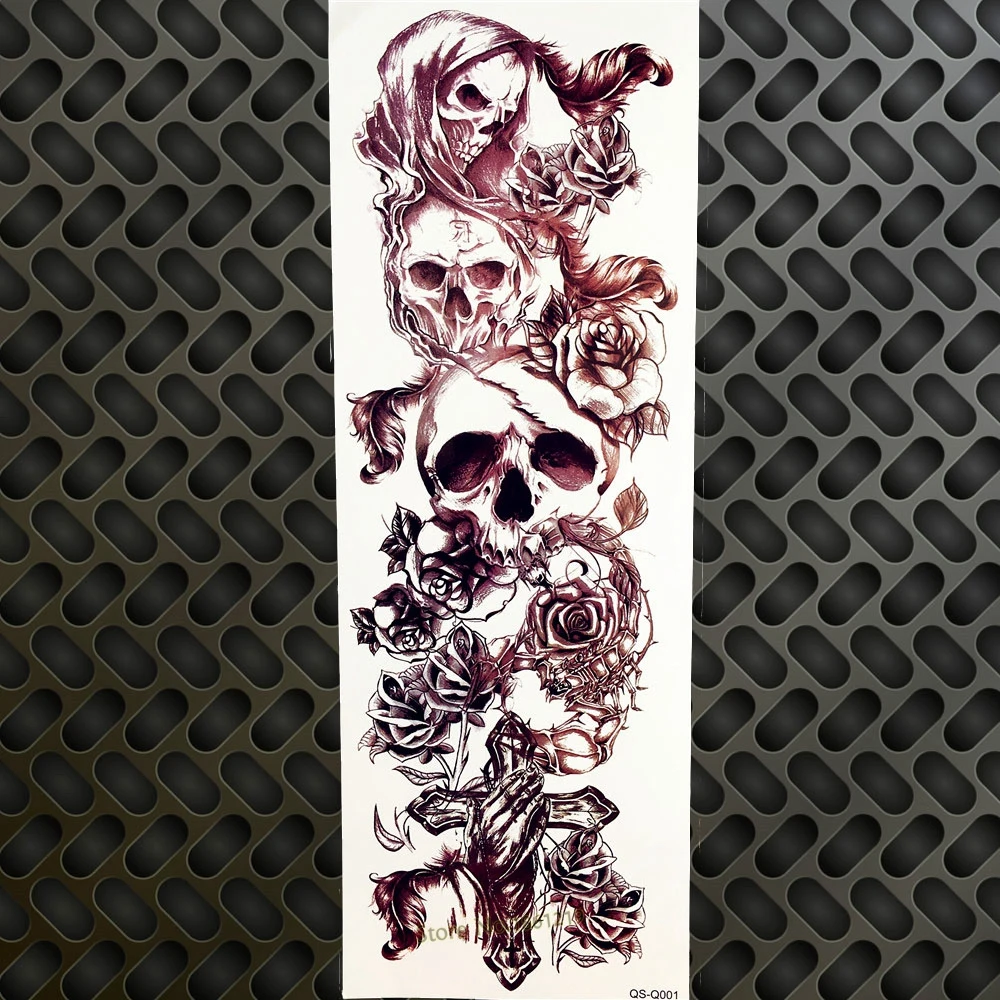 Evil Skull Sleeve Tattoos