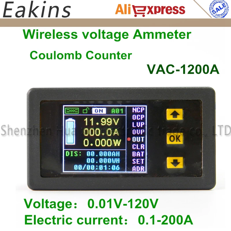 1200A Color Multifunction Digital LED power meter monitor Voltage KWh ...