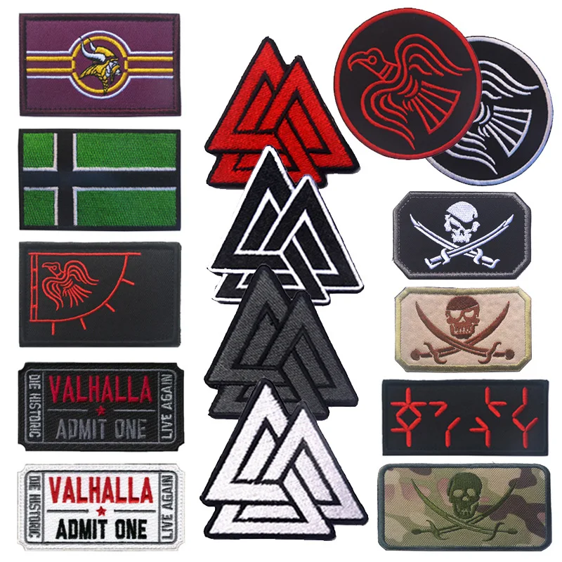 Tactical Vikings Morale Patch Valknut Appliques Emblem Military Biker ...