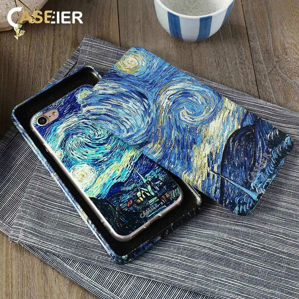 CASEIER Starry Night Phone Case + Gift Box For iPhone 5 6 7 8 Plus X ...
