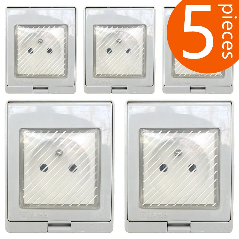 5 pieces French family waterproof wall outlet waterproof grade IP55 ...