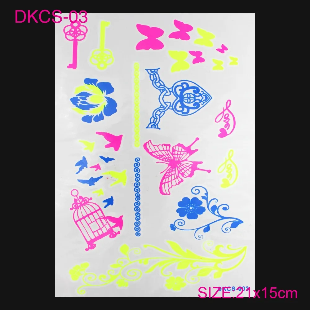 Fluorescent Temporary Tattoos