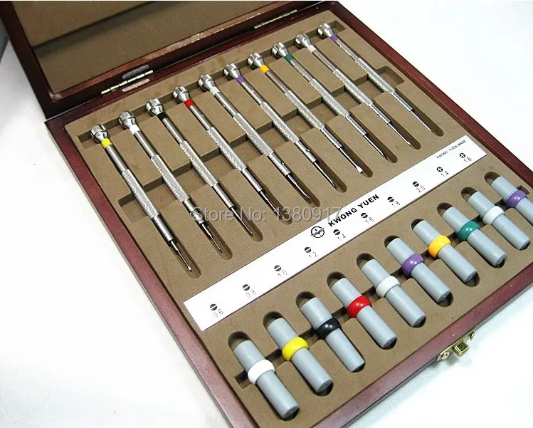 Watch Screwdrivers Set in Wood Box Stainless Steel Screwdrivers ...
