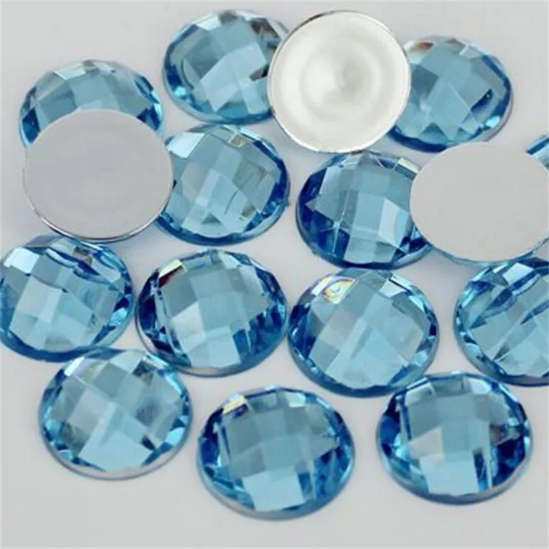 Mhs. sun 6mm 30mm strass de acrílico redondo facetado base plana strass ...