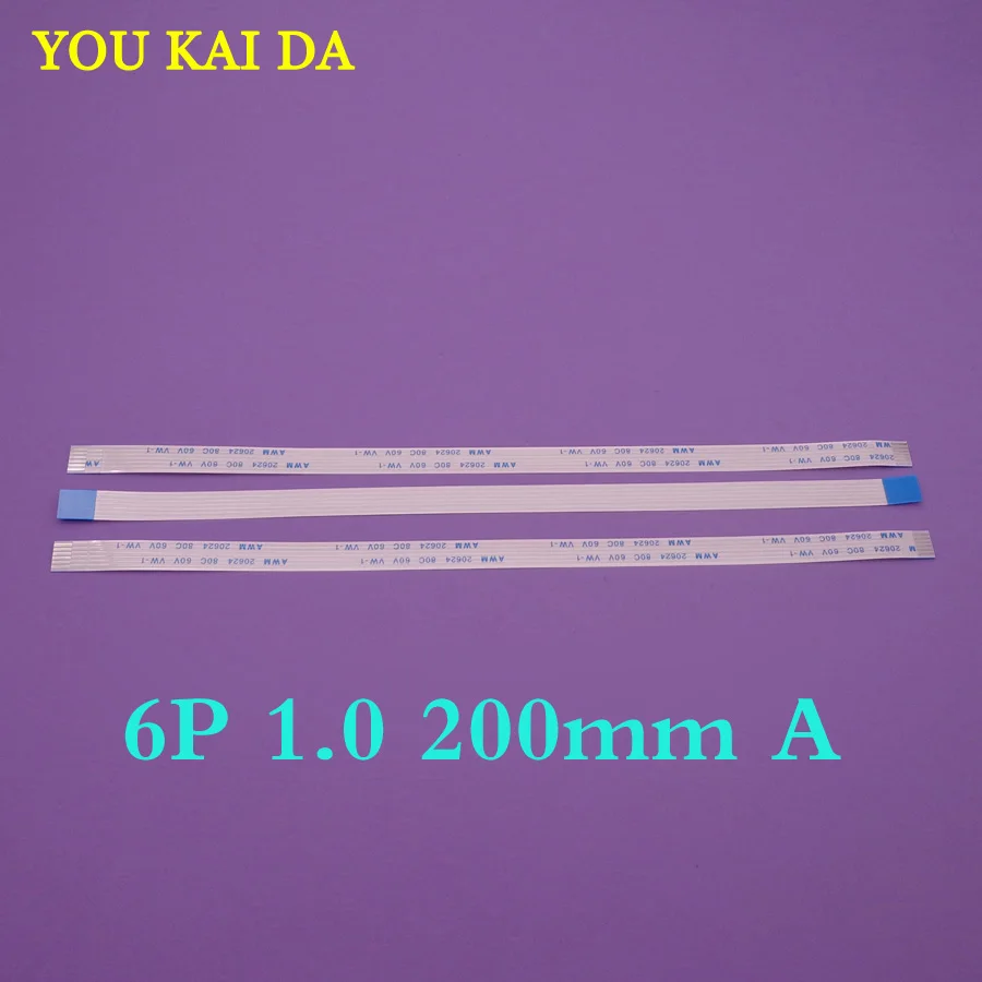 5pcs New Ffc Fpc Flat Flexible Cable 1.0mm Pitch 6 Pin 6pin Forward Length 200mm Width 7mm ...