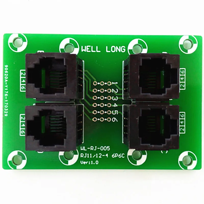 2PCS/Lot RJ11/RJ12 6P6C Jack 4-Way Buss Breakout Board, Terminal Block ...