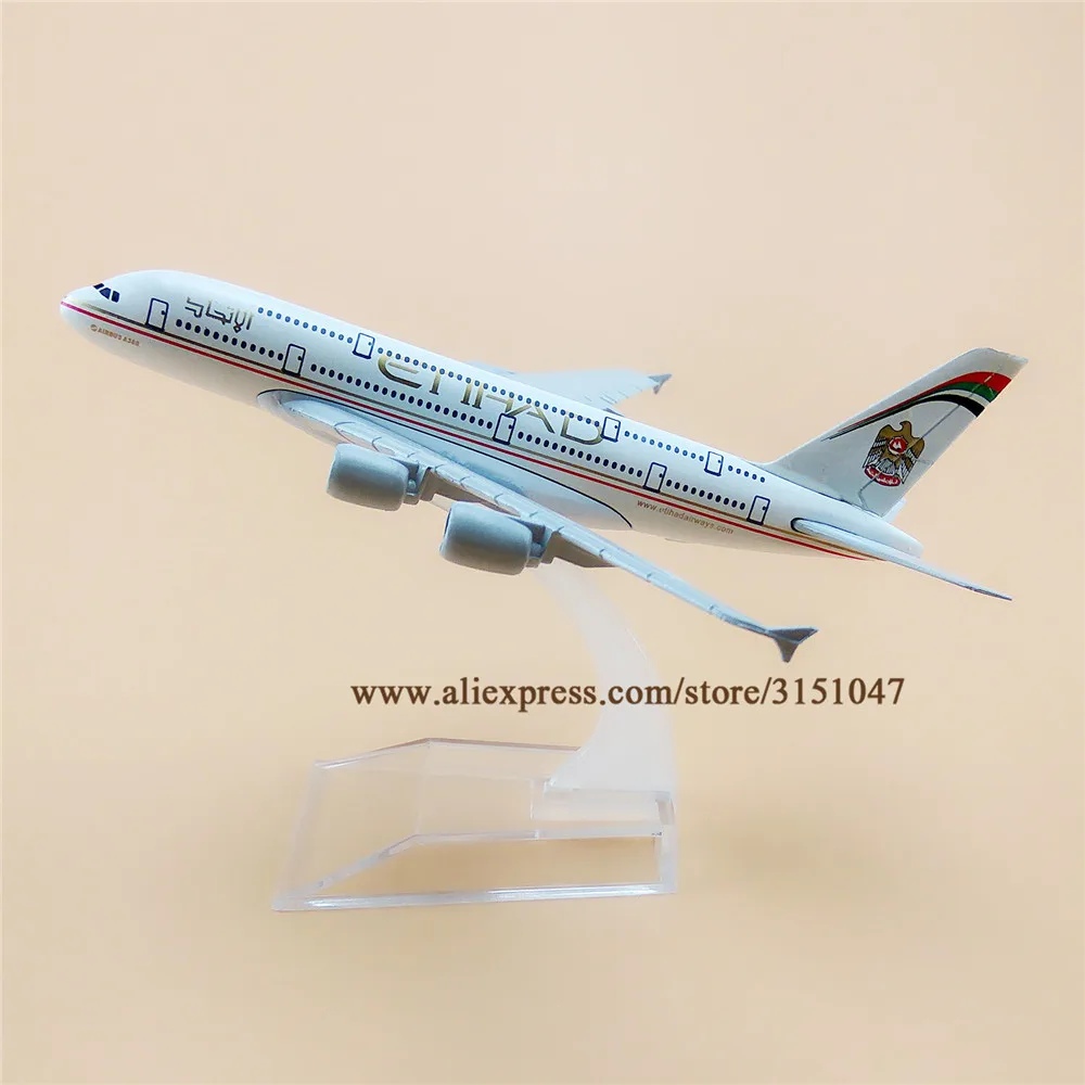 16cm Metal Plane Model Air ETIHAD Airbus 380 A380 Airways Airplane ...