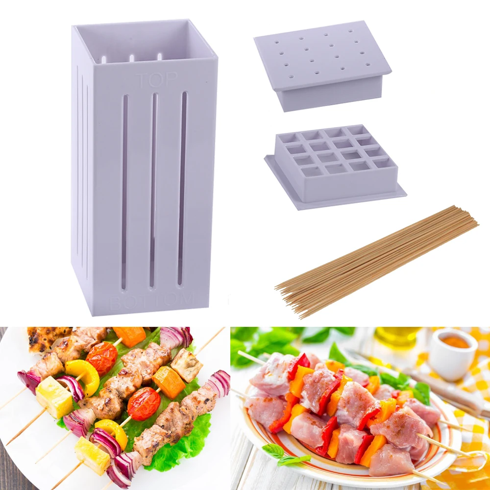 New Easy 16 Holes Grilled Kebabs Maker BBQ Kebab Maker Box Machine Beef ...