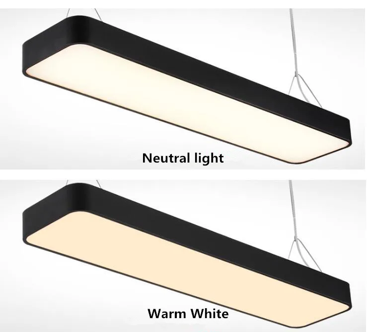 Rectangle Led Pendant Light Aluminum Hanging Lighting Fixture Suspended ...