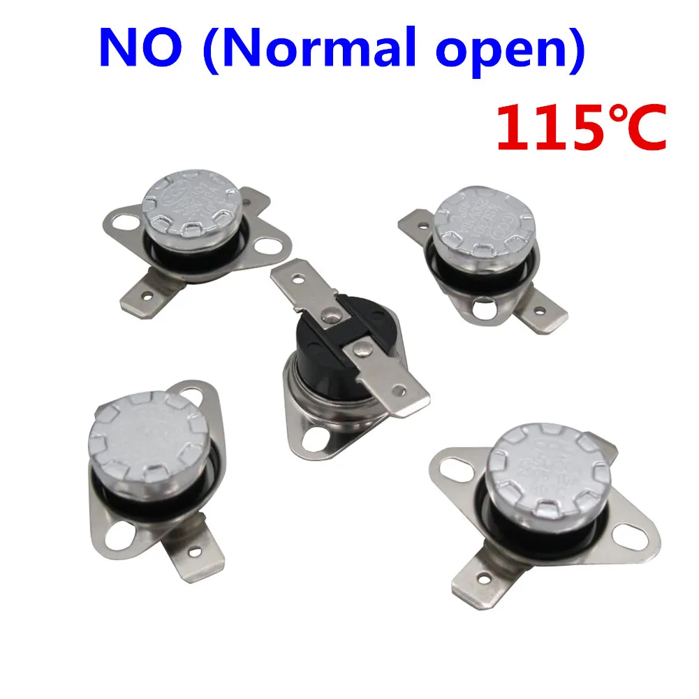 10pcs/lot KSD301 10A250V 115 Degree Celsius (N.O.) Normally Open ...
