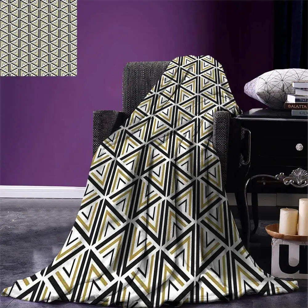 Geometric Throw Blanket Modern Stylish Triangles and Diamond Repeating ...