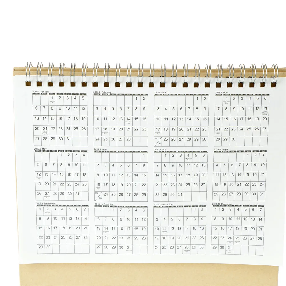 2019 Table Calendar weekly planner Monthly plan To Do List Desk ...