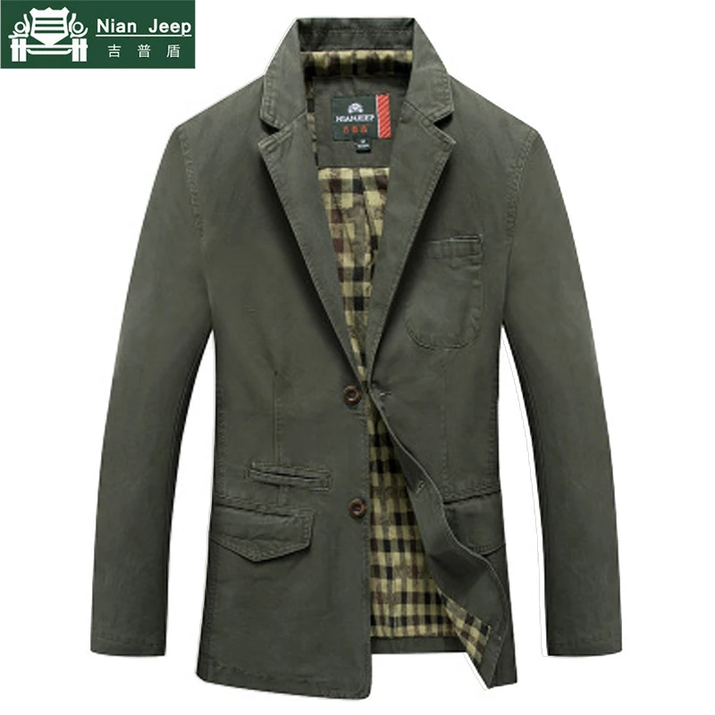 NIANJEEP Spring Autumn Military Cotton Brand Jackets Men Slim Casual ...