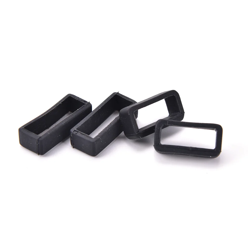 2pcs Practical Black Watch Strap Replacement Retaining Hoop Loop Rubber ...