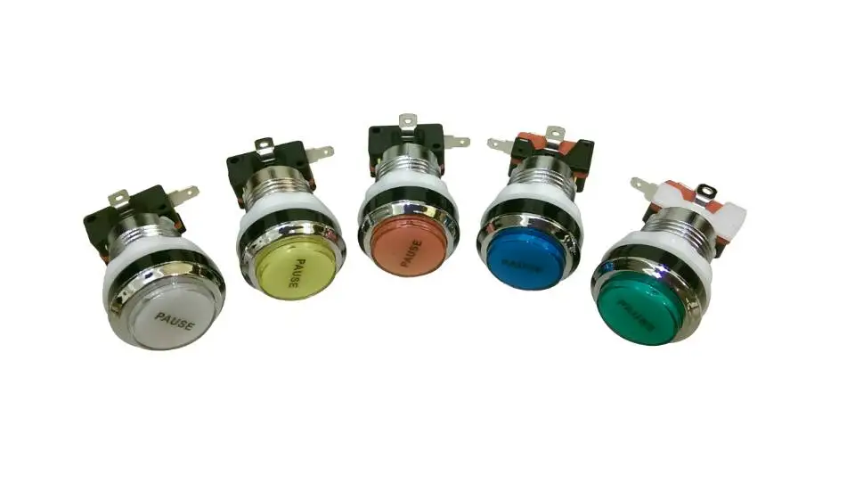 12 pcs of PAUSE silver side lighted Illuminated Push Button with ...