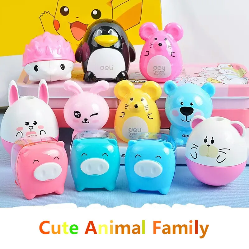 Deli mini sharp pencil sharpeners mini cute pet series colorful kawaii ...