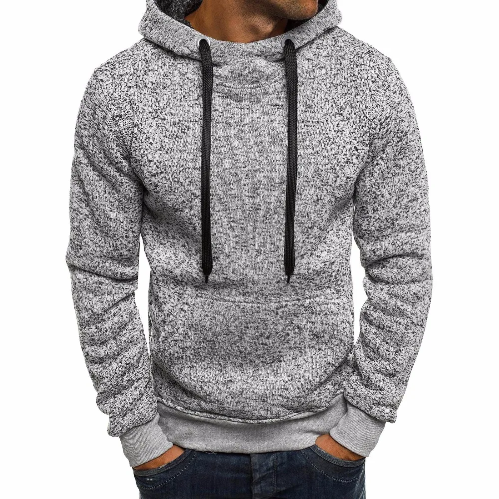 Winter Solid Hoodie 2018 New Mens Casual Tracksuits Mens Hip Hop Coat