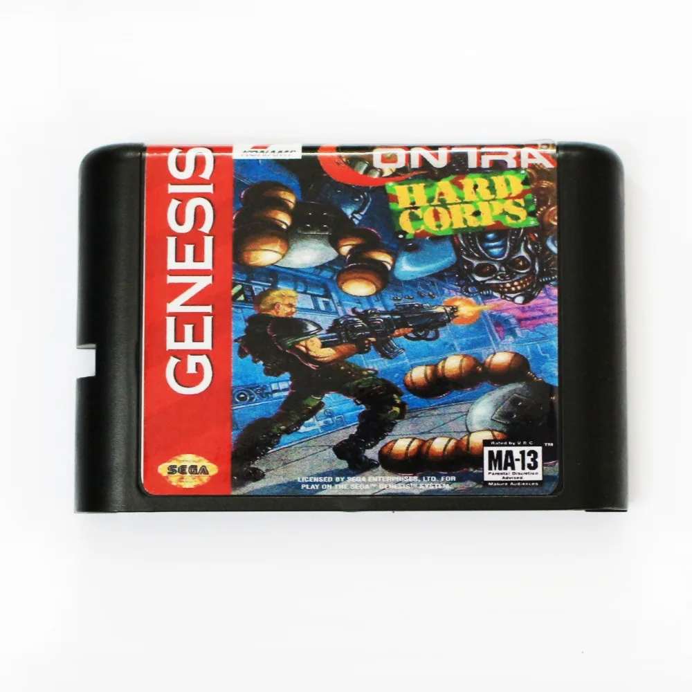 Tarjeta de juego de Contra el cuerpo duro de 16 bits MD para Sega Mega ...