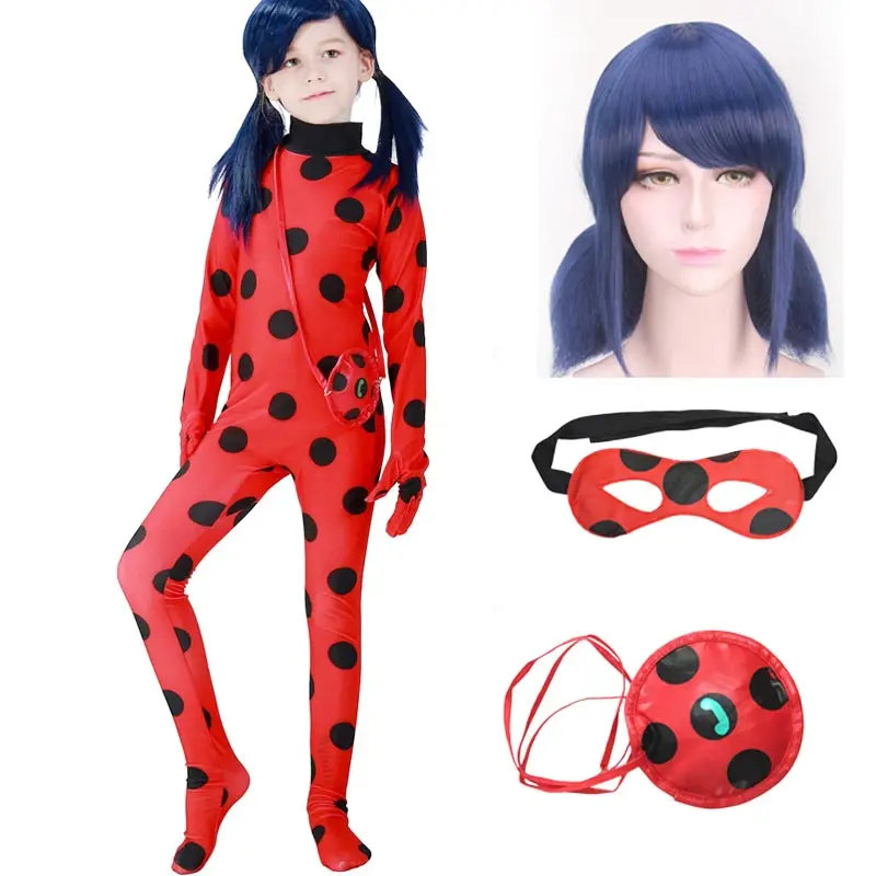 בנות תחפושות - Adult Kids Miraculous Ladybug with Wig Bag Children ...
