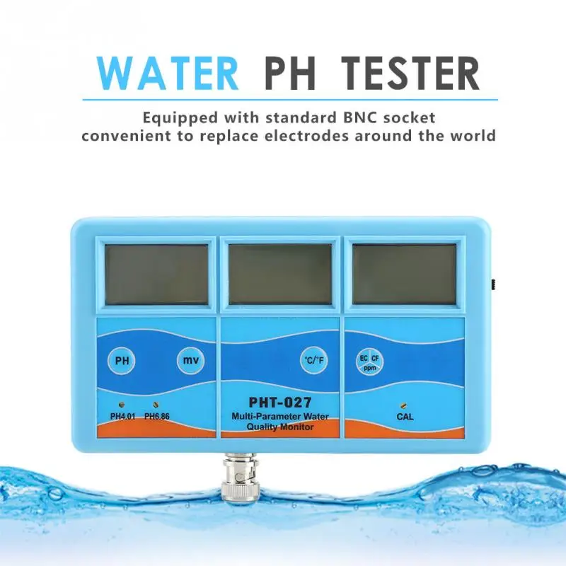 110V Multi function pH Tester Water Monitor ORP EC CF TDS Temperature ...