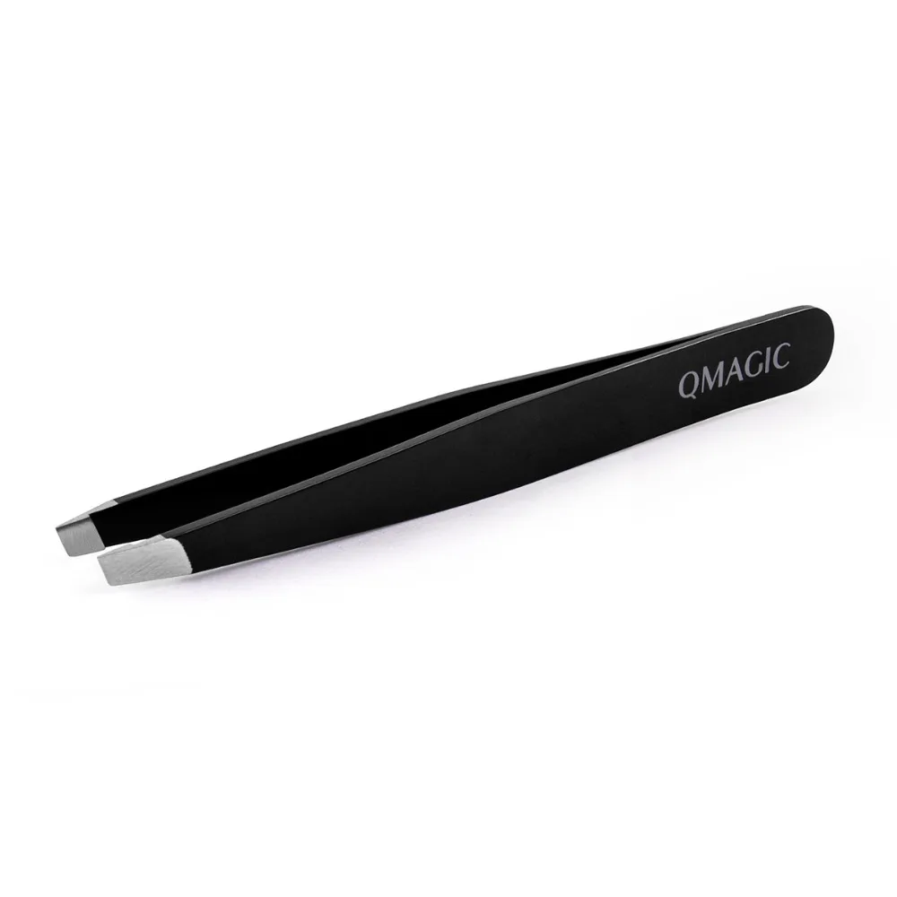 QSHAVE Pinzas profesionales de acero inoxidable para punta inclinada ...