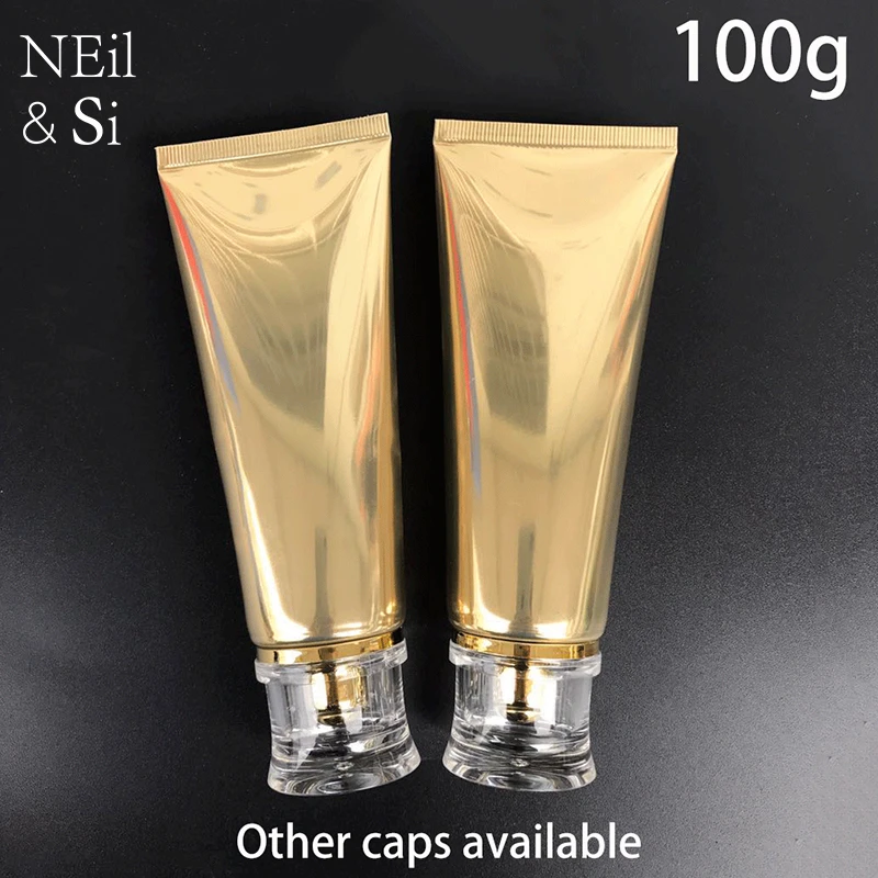 100ml Gold Plastic Soft Bottle 100g Cosmetic Facial Cleanser Cream ...