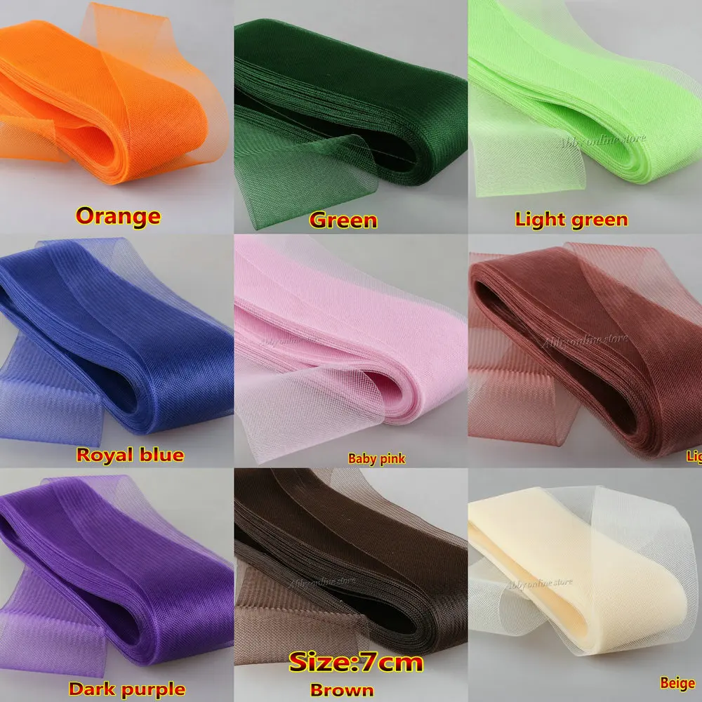 7cm-Soft-Plain-Crin-veiling-ribbon-fabric-for-crafts-diy-hat ...