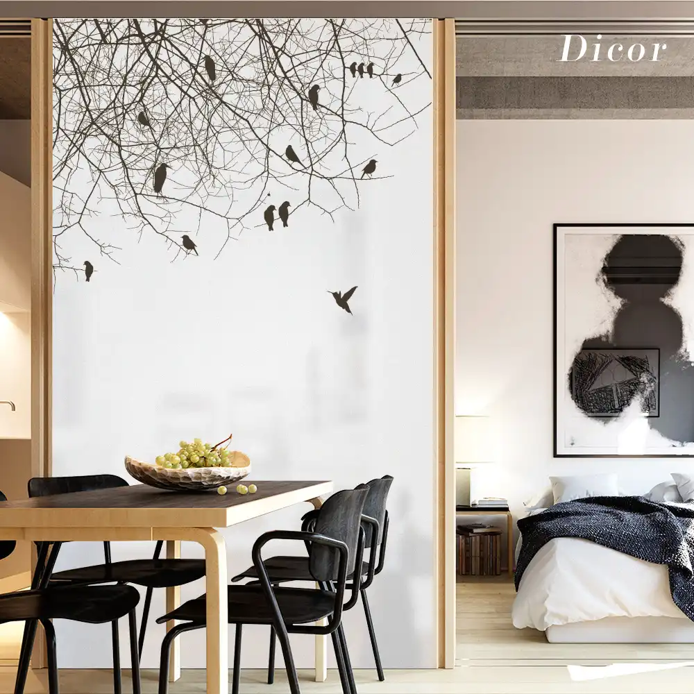 Custom Size Static Cling Window Film Tree Pattern Heat Control Reusable ...