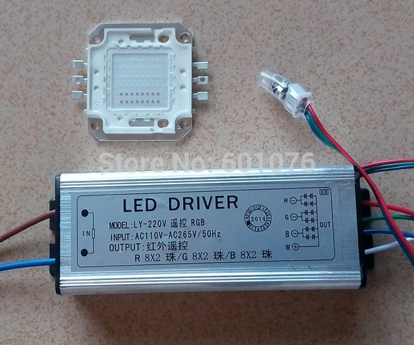 rgb led driver 50w + 50w rgb led chips taiwan led with remoted controls ...