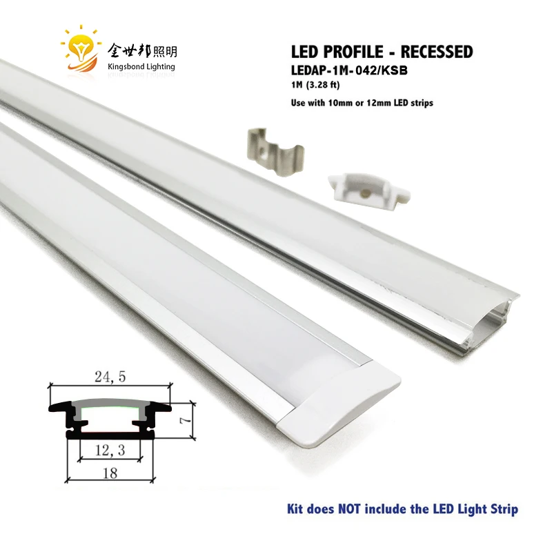 10pcs 1 meter recessed aluminum led profile aluminum slot with PC for ...