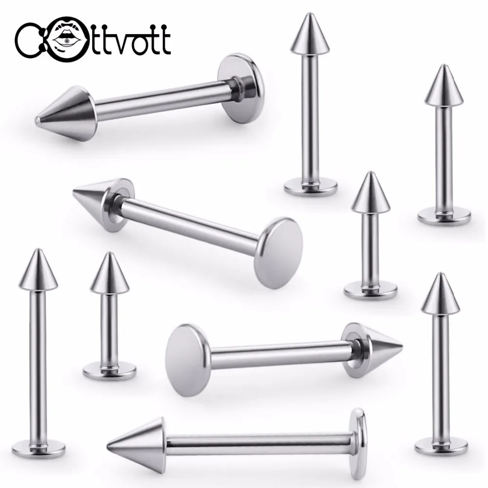 10pcs-lot-Cone-Head-Lip-Piercing-Labret-Stud-Ring-Piercings-for-Women ...